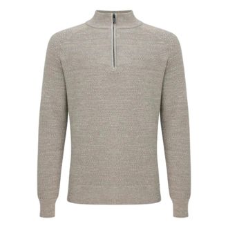 Gentiluomo Turtle Zip LS - Homme - Pulls - Beige - Taille: L