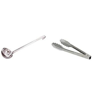 De Buyer Louche INOX Extra-Forte ø 08 cm & 4788.24N - Pince cafet./viennoiseries PM 24cminox - 1 pièce - Argenté - Acier Inoxydable