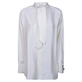 Bottega Veneta Femme, Blouses et Chemises, Blanc, Taille: 34 FR Fluid Silk Satin Shirt