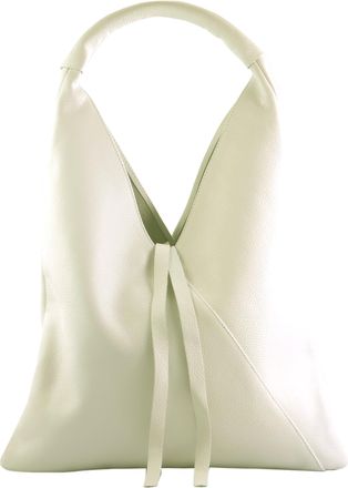 modamoda.de T260 Damen Leder Schultertasche Shopper Elegant Alltagstauglich handmade in Italy, Farbe:Creme