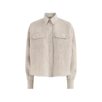 Brunello Cucinelli Monili-embellished Chest-pocket Shirt