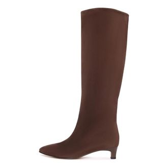 Cesare Gaspari Eleganter Wildleder Kniehoher Stiefel - Dunkelbraun - - Shoes - Damen - Braun - 37 EU