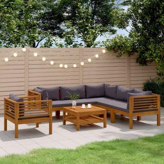 vidaXL Vidaxl - Salon de jardin 7 pcs avec coussin Bois dacacia solide