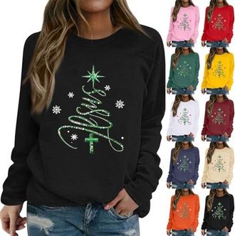 Generic HUIFUAO Sweat-shirt de No&euml;l Begins With Christ pour femmes, grande taille, sweatshirts de No&euml;l avec impression croix, sweatshirt chr&eacute;tien, inspirant, 