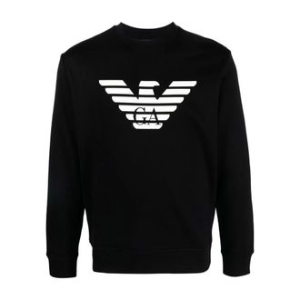 Emporio Armani Homme, Sweatshirts et sweats &agrave; capuche, Noir, Taille: L SweaT-shirt en m&eacute;lange de modal avec logo