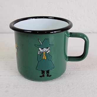 Muurla Mumin Snufkin Tasse en &eacute;mail Vert 370 ml Grande tasse pour filles, gar&ccedil;ons, enfants et adultes