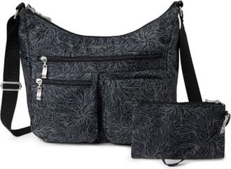 Baggallini Everywhere Bagg - Sac &agrave; bandouli&egrave;re pour femme en nylon l&eacute;ger r&eacute;sistant &agrave; leau avec protection RFID - sac de voyage Hobo, 28 x 23 cm, Taille unique