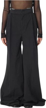 Maison Margiela Femme, Pantalons, Noir, Taille: 38 FR Pantalon Large en Coton