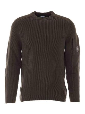 C.P. Company C. P. Company Pull Col Rond - Marron