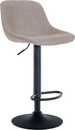 Clp Barhocker Loft I Tresenstuhl Mit Rückenlehne I 360° Grad Drehstuhl Höhenverstellbar I Für Küche Und Theke, Farbe:Taupe, Material:Stoff