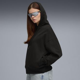 Puma Hoodie oversize HER Femme, V&ecirc;tements, Noir, XXS