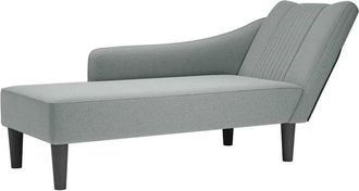 vidaXL Chaiselongue mit Rechter Armlehne Hellgrau Stoff - Vidaxl