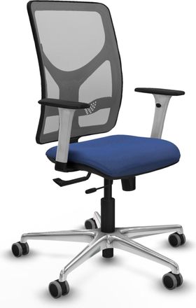 Piqueras y Crespo Schreibtischstuhl mit wei&szlig;en und schwarzen Armlehnen, h&ouml;henverstellbare Lendenwirbelst&uuml;tze, ausgestattet mit Syncro/Traslack und Schneideschaum, Grau/