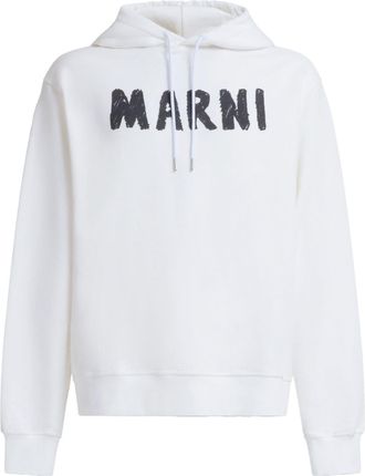 Marni Hoodie mit Logo-Print - Wei&szlig;