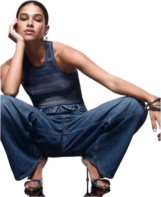 Liu Jo Femme, Tops, Bleu, Taille: 42 FR Top effet denim