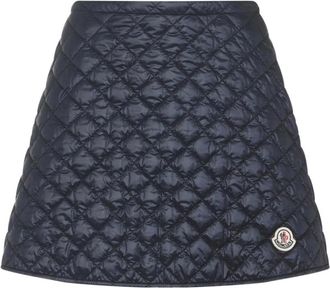 Moncler Femme, Jupes, Bleu, Taille: 34 FR Jupe trap&egrave;ze matelass&eacute;e