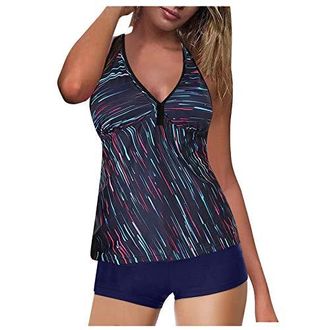 Generic Maillot De Bain Shorty Femme- Ensemble De Maillot De Bain Deux Pi&egrave;Ces avec Haut Gainant Et Short Comprenant Un Tankini