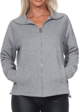 Elbsand Iona Damen Sweatjacke mit Stehkragen und Leistentaschen, Oversized fit