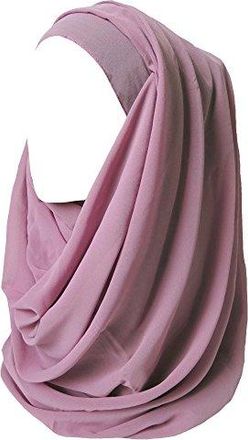 Lina & Lily Hijab pour Femmes Mousseline Foulard Écharpe Turban Châle Islamique (Vieux Rose)
