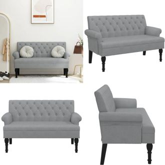 vidaXL Vidaxl - Sitzbank mit Rückenlehne Hellgrau 120x62x75,5 cm Stoff