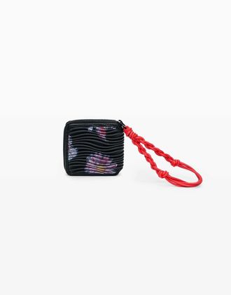 Desigual portefeuille moyen &agrave; texture florale noir