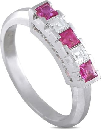 Luxury Bazaar bague en platine à diamants - Argent