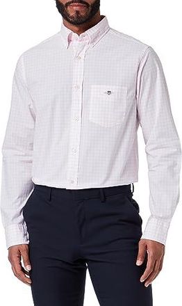 GANT REG Poplin Gingham Shirt Chemise Vichy en Popeline Regular, Light Pink, 3XL Homme