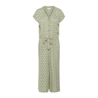 Kaffe Gr&uuml;n/Kreide Druck Jumpsuit mit Kurzen &Auml;rmeln - - Jumpsuits & Playsuits - Damen - Gr&uuml;n - 3XL