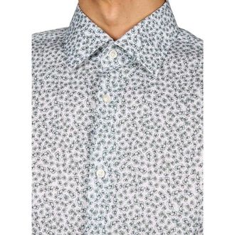 HUGO BOSS Chemise manches longues &agrave; fleurs en coton m&eacute;lang&eacute;