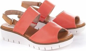 Lince Lince Sandales Comodo | Semelle compens&eacute;e en caoutchouc | Semelle int&eacute;rieure gel | V13401 | Fabriqu&eacute;es en Espagne, Velours Corail, 36 EU