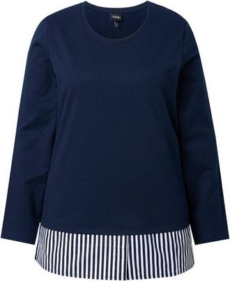 Ulla Popken Sweatshirt Sweater Blusensaum Rundhals Langarm