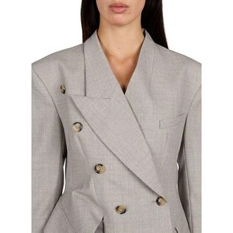 A.W.A.K.E. Veste ajust&eacute;e en laine m&eacute;lang&eacute;e