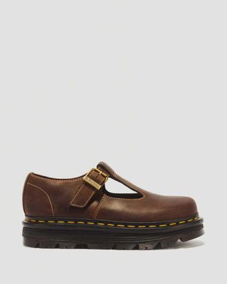 Dr. Martens Zebzag Crazy Horse Leder Mary Jane Schuhe in Braun, Gr&ouml;&szlig;e: 36