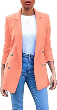 Generic Vestes d&eacute;contract&eacute;es pour femmes 2026 avec poche drap&eacute;e sur le devant, rose, XXL