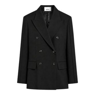 Erika Cavallini Semi Couture Zweireihiger Blazer - - Jackets - Damen - Schwarzk - M
