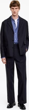 Arket Hopsack-Blazer Aus Baumwolle -Blau
