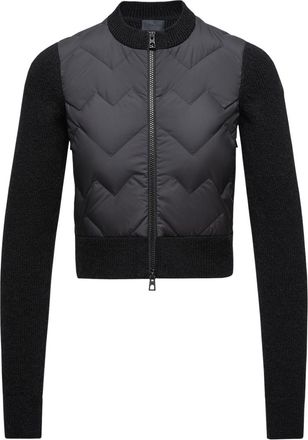 Moncler Cardigan zippé matelassé en laine mélangée