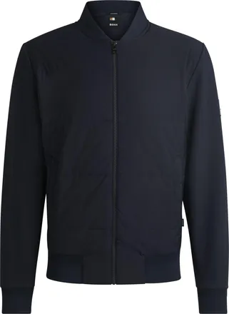 BOSS Herren H-Skiles 100 Sweatjacke aus Baumwoll-Mix mit Reißverschluss und gepolsterter Vorderseite Dunkelblau XL