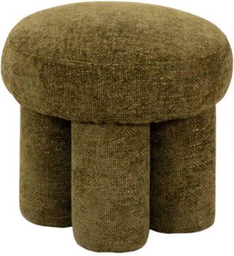 Made In Meubles Petit tabouret en tissu kaki Toby