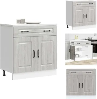 vidaXL Vidaxl - Armoire de cuisine Kalmar sonoma gris bois ding&eacute;nierie - Armoire De Cuisine - Armoires De Cuisine - Meuble Bas D&eacute;vier - Meuble Bas D&eacute;vier
