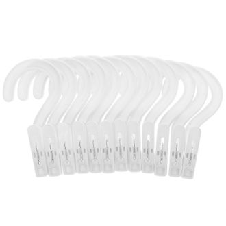Hemobllo 12 St&uuml;ck W&auml;scheklammern mit Haken aus Stabilem Pp Multifunktionale Clip Halter f&uuml;r Socken Handt&uuml;cher Schals und H&uuml;te Flexibel Einsetzbar Wei&szlig; zur Orga