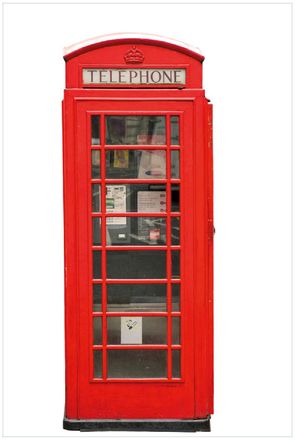 Wallario Poster - London Rote Telefonzelle in Premiumqualit&auml;t, Gr&ouml;&szlig;e: 61 x 91,5 cm (Maxiposter)