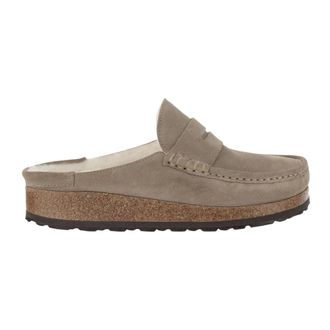 Birkenstock Homme, Chaussures, Beige, Taille: 43 EU Mules en cuir avec semelle en li&egrave;ge