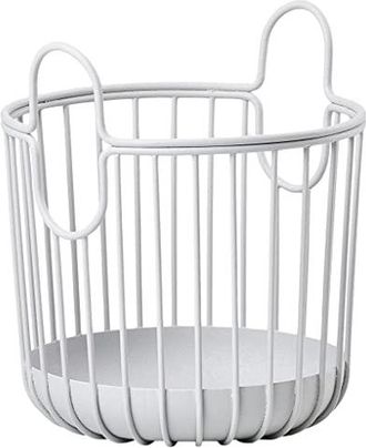 Zone Denmark Inu Korb zur Aufbewahrung, Kleiner Aufbewahrungskorb für Küche, Bad, Kinderzimmer, Home-Office, aus Metall, Durchm. 10,5 cm, Höhe 13,5 cm, Soft Grey (