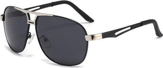 Generic Lunettes de soleil polarisées pour hommes 2026 - Lunettes de soleil tendance pour conduite en plein air - Lunettes polarisées UV400, Cadre argenté fil