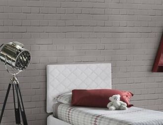 Talamo Italia Einzelbett Cleziana, wandmontiertes Kopfteil aus Kunstleder, 100 % Made in Italy, geeignet für ein Einzelbett, 90 x 60 cm, Weiß