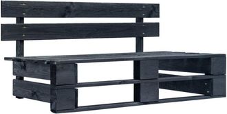 vidaXL Vidaxl - Banc palette de jardin en pin&egrave;de impr&eacute;gn&eacute;e noir - Dimensions 110 x 65 x 55 cm - R&eacute;sistant aux intemp&eacute;ries - Confort optimal avec coussins
