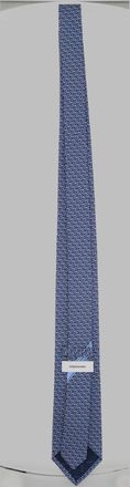 Ferragamo Printed Silk Necktie - Blue
