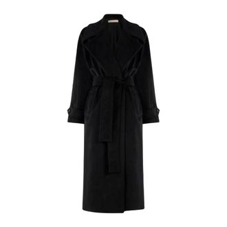 Rinascimento Cappotto lungo a vestaglia in velour - - Coats - Damen - Schwarzk - L