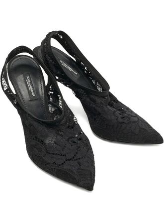 Dolce & Gabbana Slingback-Pumps mit Spitze 100mm - Schwarz